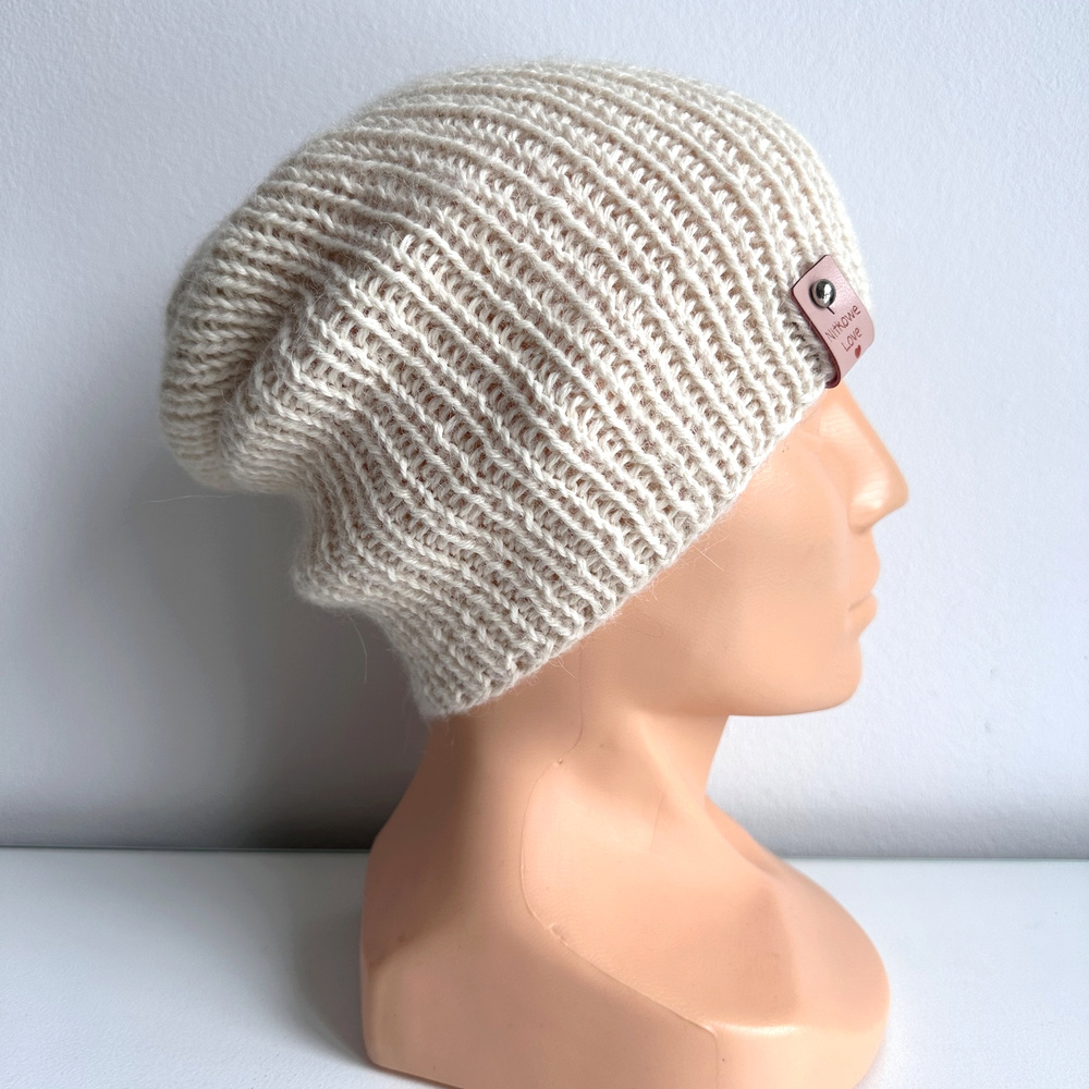 Czapka robiona na drutach KIARA 100% Alpaka Ecru Ecru | Hats \ Czapka ...