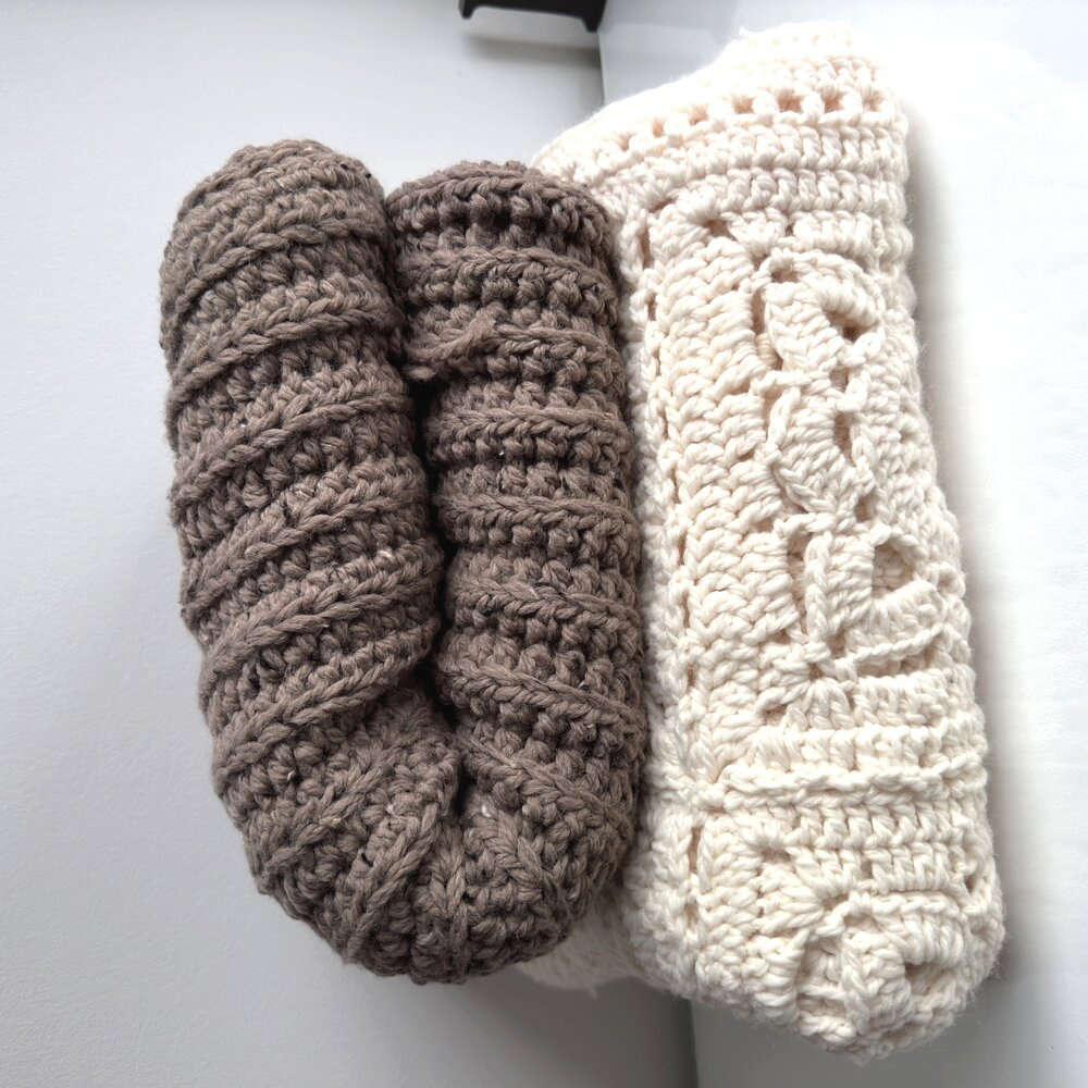 Ręcznie robiony Koc, gruby pled Brązowy Tweed 110x160 cm | Koce, pledy